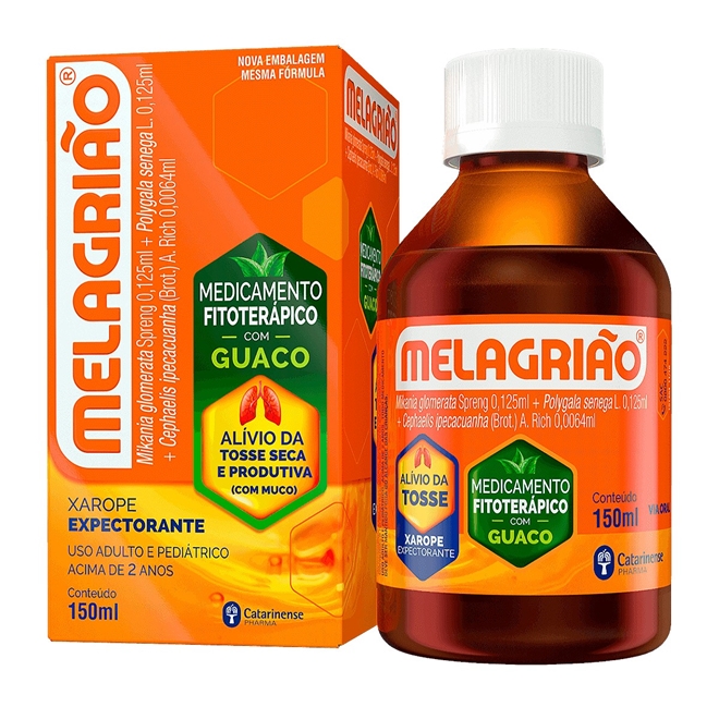 Xarope Melagrião Expectorante Guaco 150ml - Catarinense - Xarope ...