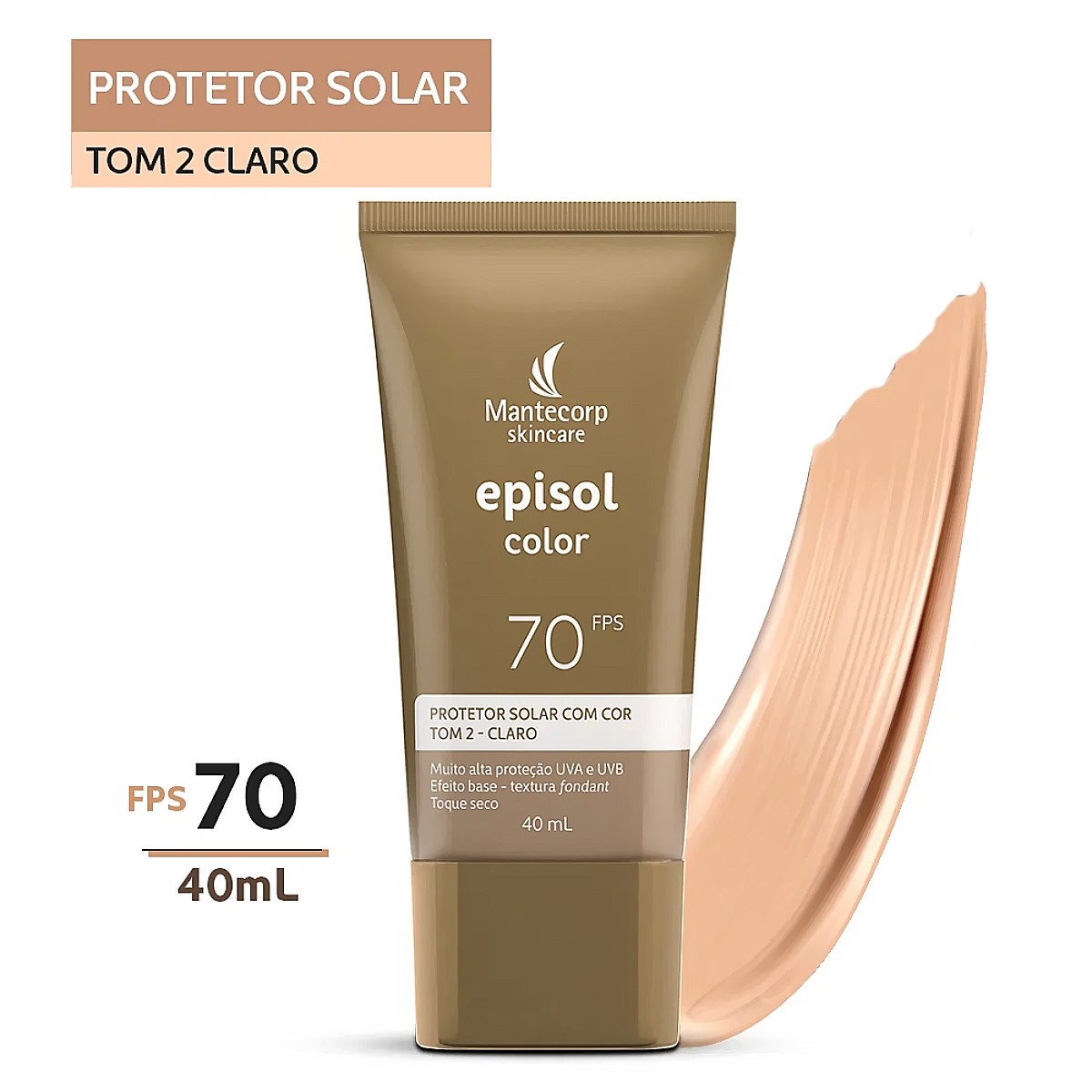 Protetor Solar Mantecorp Episol Color FPS70 Pele Clara 40ml - Protetor ...