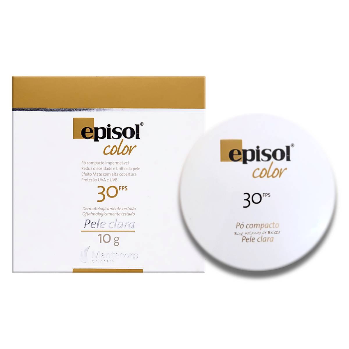 Protetor Solar Pó Mantecorp Episol Color FPS 30 Pele Clara 10g ...