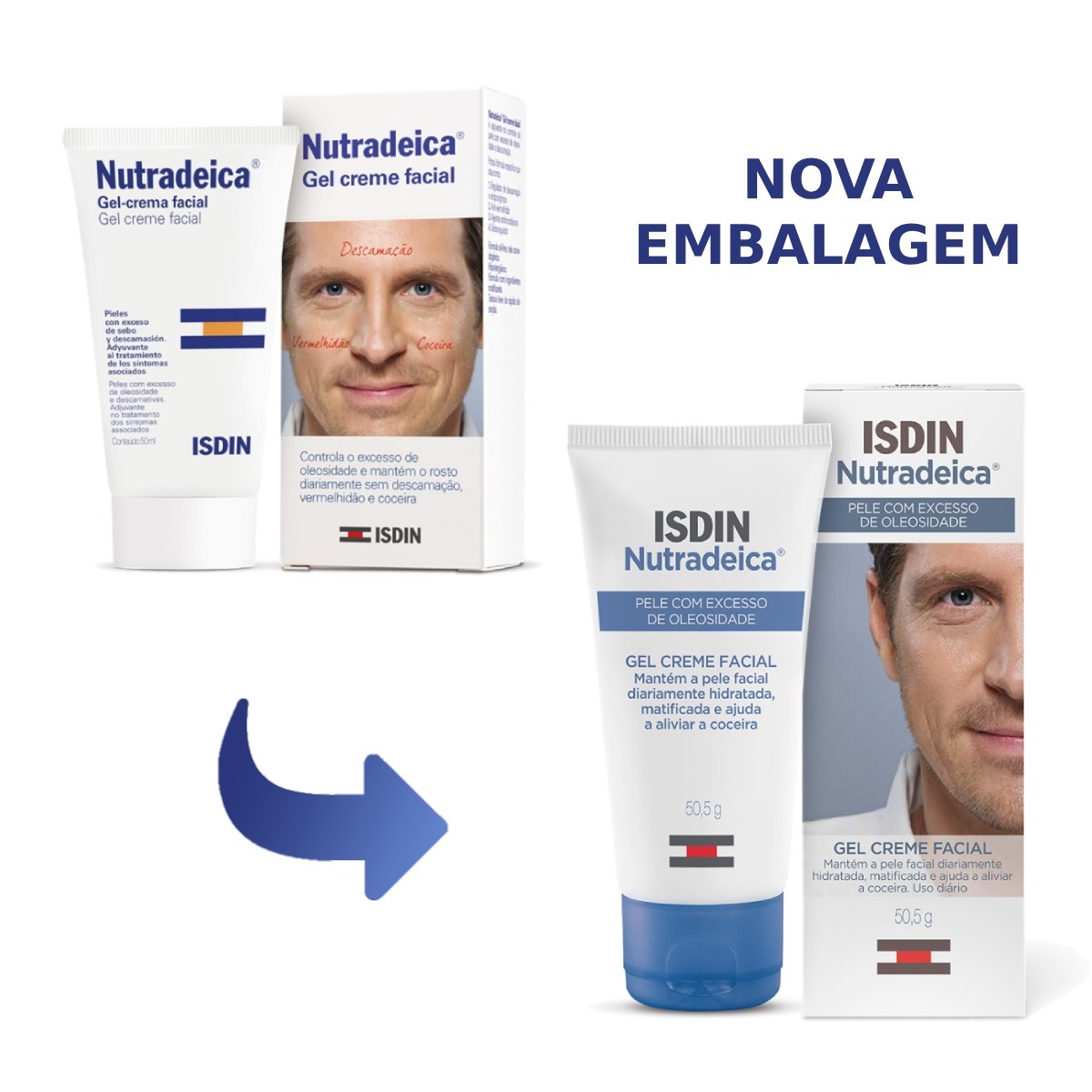 Gel Creme Isdin Nutradeica Facial 50,5g - Gel Creme Isdin Nutradeica ...