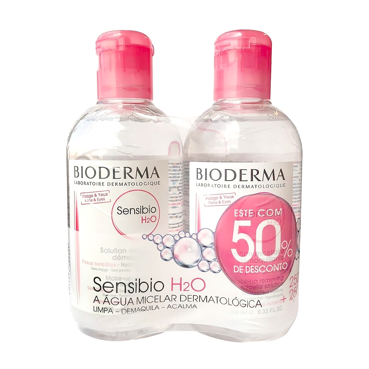 Água Micelar Bioderma Sensibio H2O - Kit com 2 Unidades - Água Micelar ...