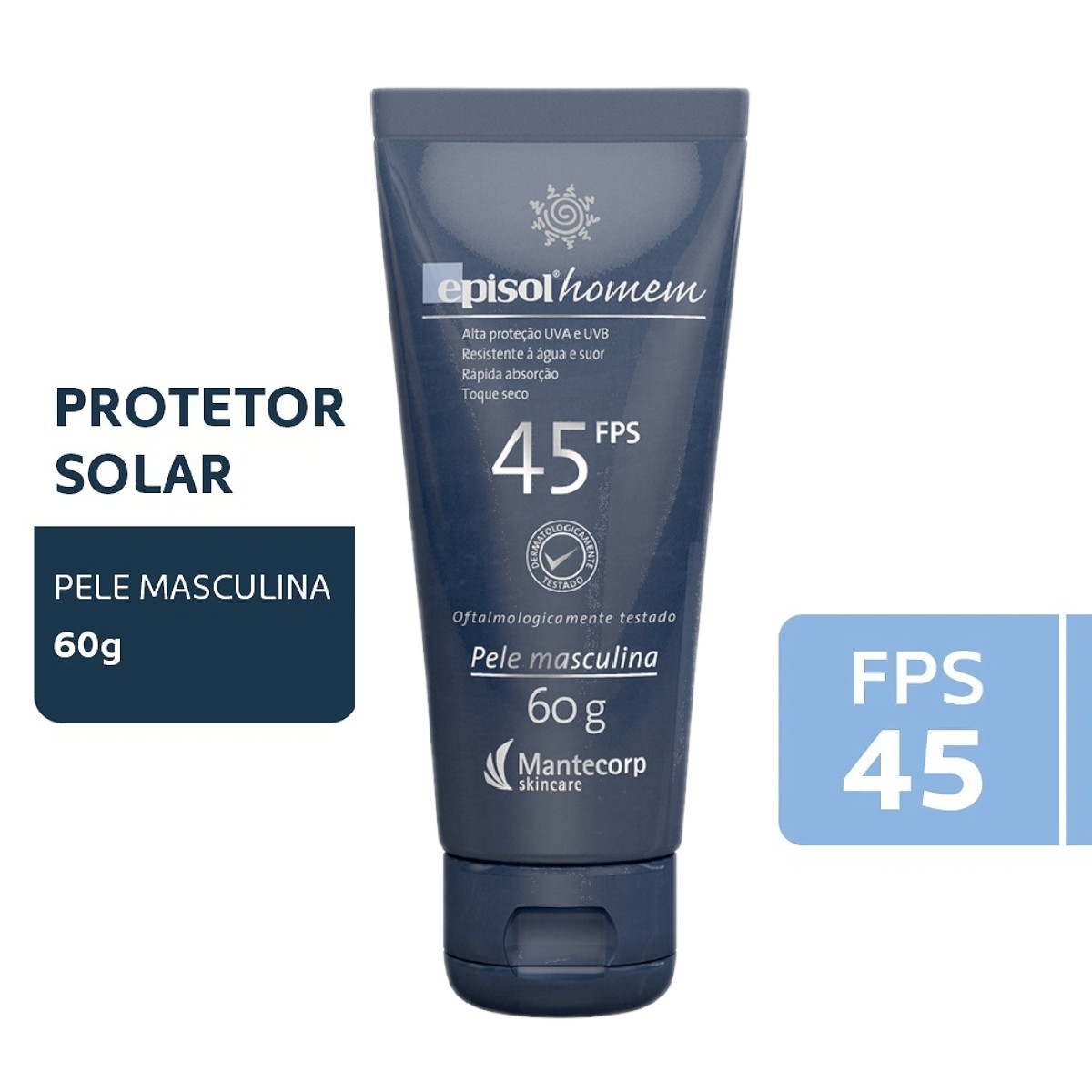 Protetor Solar Mantecorp Episol Homem Fps45 60g - Protetor Solar ...