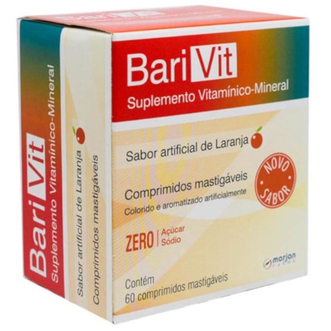 Suplemento Marjan Barivit Laranja com 60 Comprimidos Mastigáveis ...