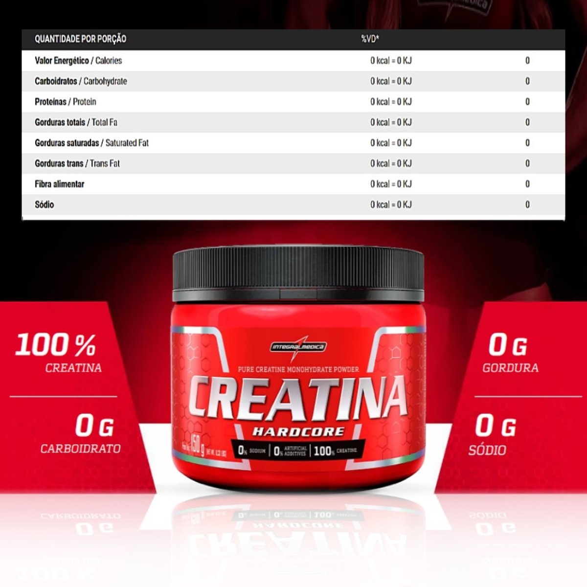 Suplemento Creatina Integralmédica Hardcore 150g - Suplemento Creatina ...