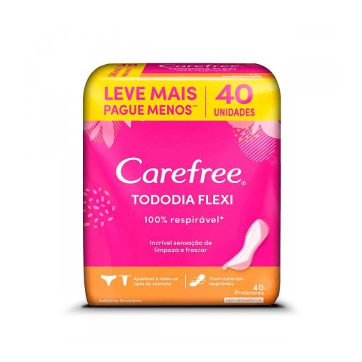 Absorvente Carefree Flex Todo Dia com 40 unidades - Absorvente Carefree ...