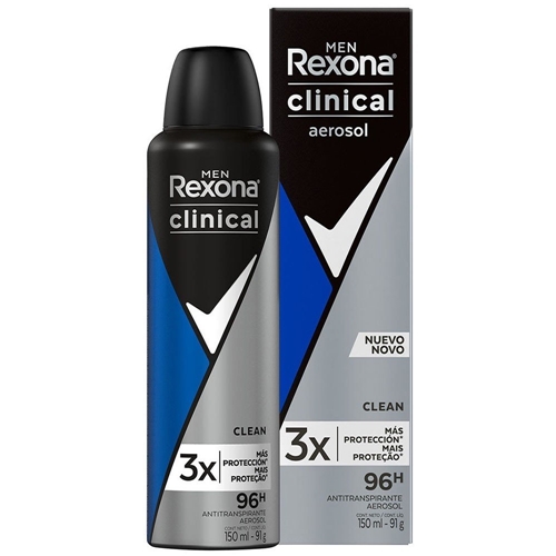 Desodorante Aerosol Rexona Men Clinical Clean 91g/150Ml - Desodorante ...