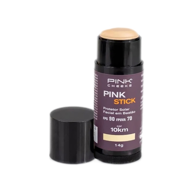 Protetor Solar Pink Stick Fps90 Facial Bastão Cor 10km 14g - Protetor ...