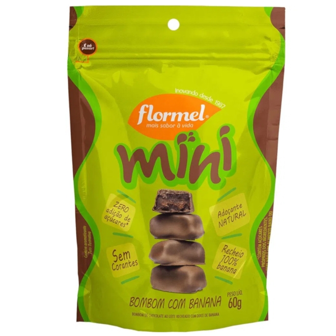 Mini Bombom Flormel com Doce de Banana Zero 60g - Mini Bombom Flormel ...