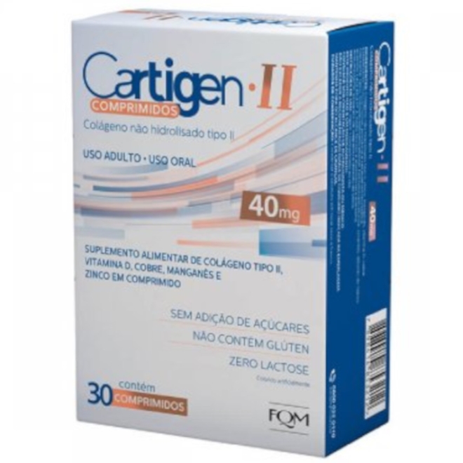 Suplemento Alimentar FQM Cartigen II 40Mg com 30 Comprimidos ...