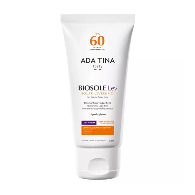 Protetor Solar Ada Tina Biosole Levíssimo Fps60 Gel Creme 40ml ...