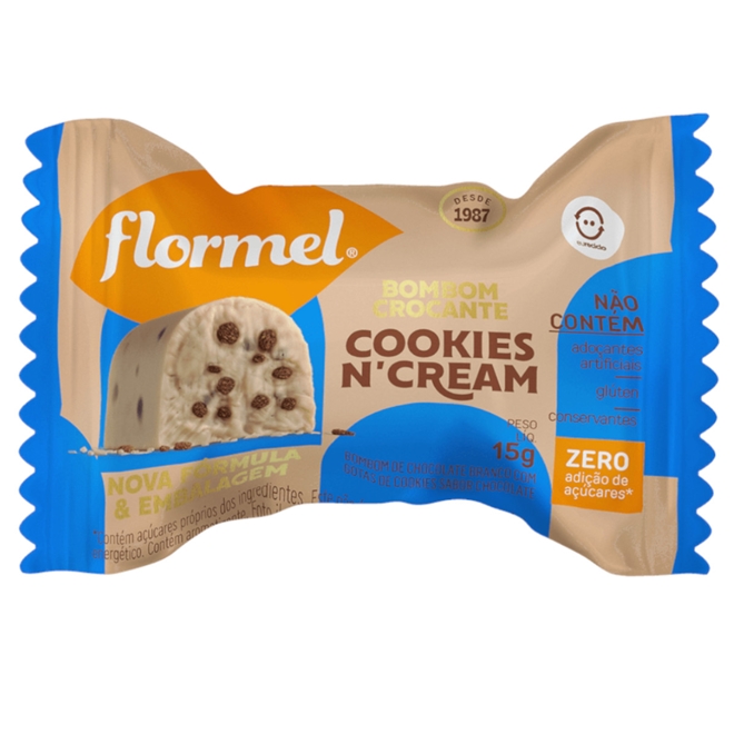 Bombom Chocolate Branco Flormel Cookies N' Cream 15g - Bombom Chocolate ...