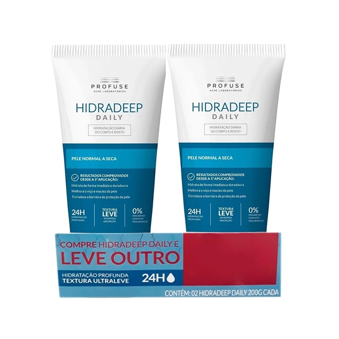 Hidratante Corporal Hidradeep Daily 200g - Kit Profuse 2 Unidades ...