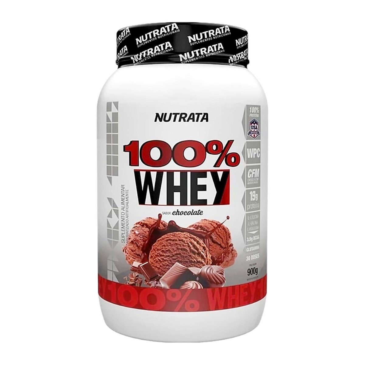 Suplemento em Pó Nutrata Whey Protein 100% Chocolate 900g - Suplemento ...