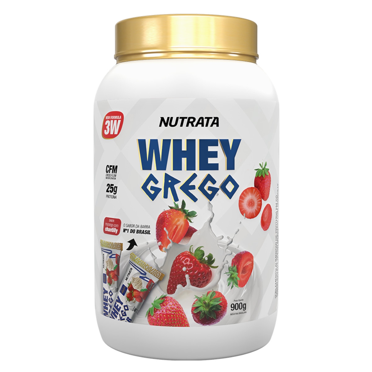 Whey Grego Nutrata Sabor Morango com Chantilly 900g - Whey Grego ...