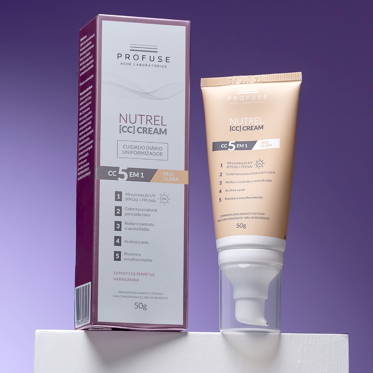 Creme Facial Profuse Nutrel CC Cream 5 em 1 Pele Clara 50g - Creme ...