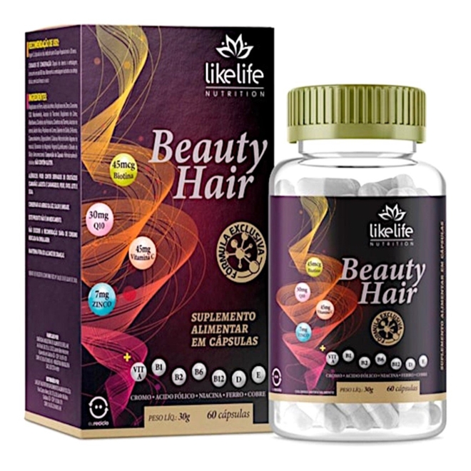 Suplemento Alimentar Beauty Hair Vitamina Capilar 60 Cápsulas - Suplemento Alimentar Beauty Hair ...