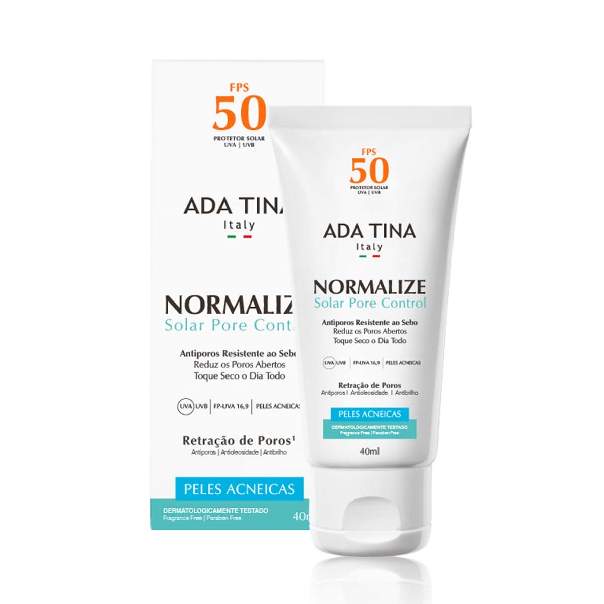 Protetor Solar Facial Ada Tina Normalize Pore Fps50 50ml - Protetor ...