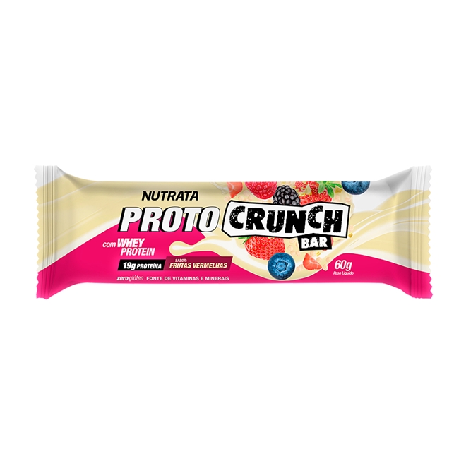Barra de Proteína Nutrata Proto Crunch Frutas Vermelhas 60g - Barra de ...