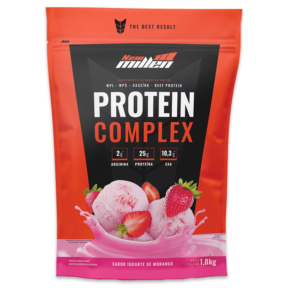 Blend Proteico New Millen Protein Complex Iogurte De Morango 1,8kg ...