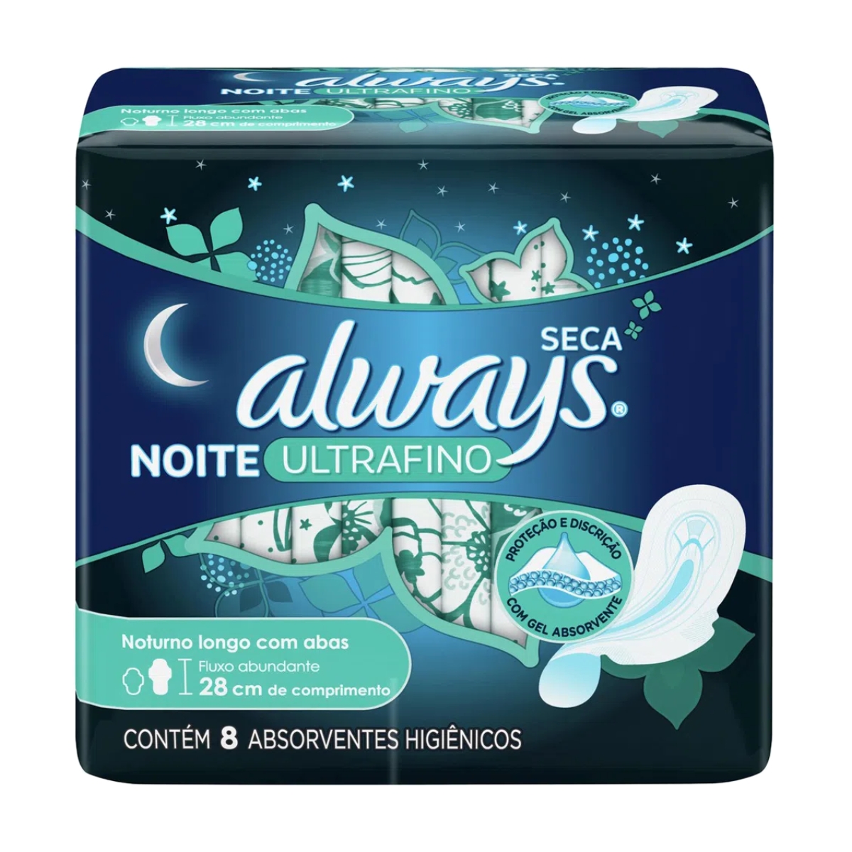 Absorvente Noturno Always Ultrafino Seca com Abas 8 unidades ...