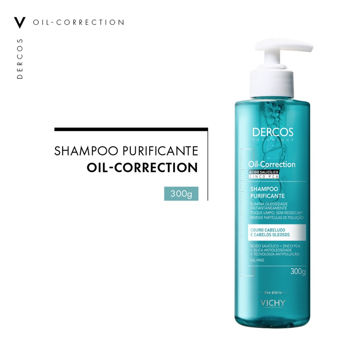 Shampoo Purificante Vichy Dercos Oil-Correction 300g - Shampoo ...