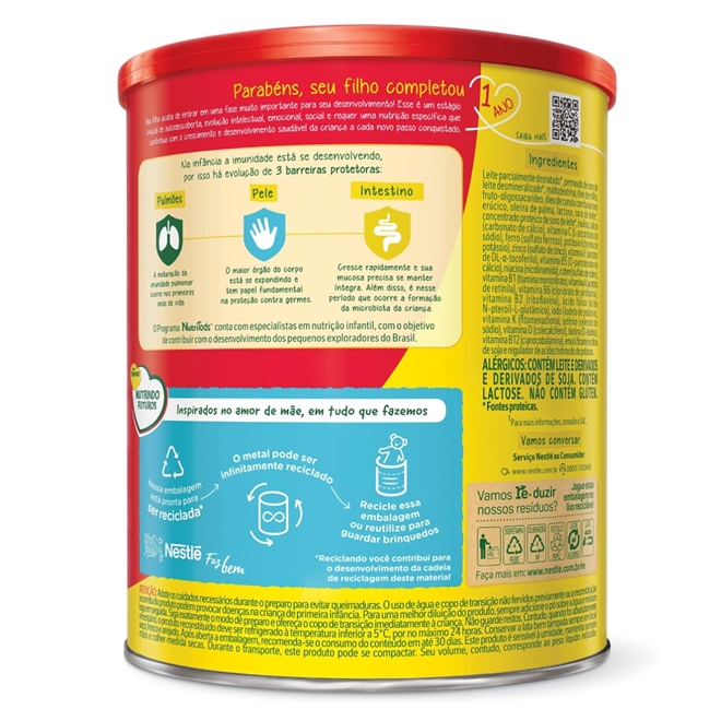 Fórmula Infantil Nestlé Ninho Fases 1+ Lata 400g - Fórmula Infantil ...