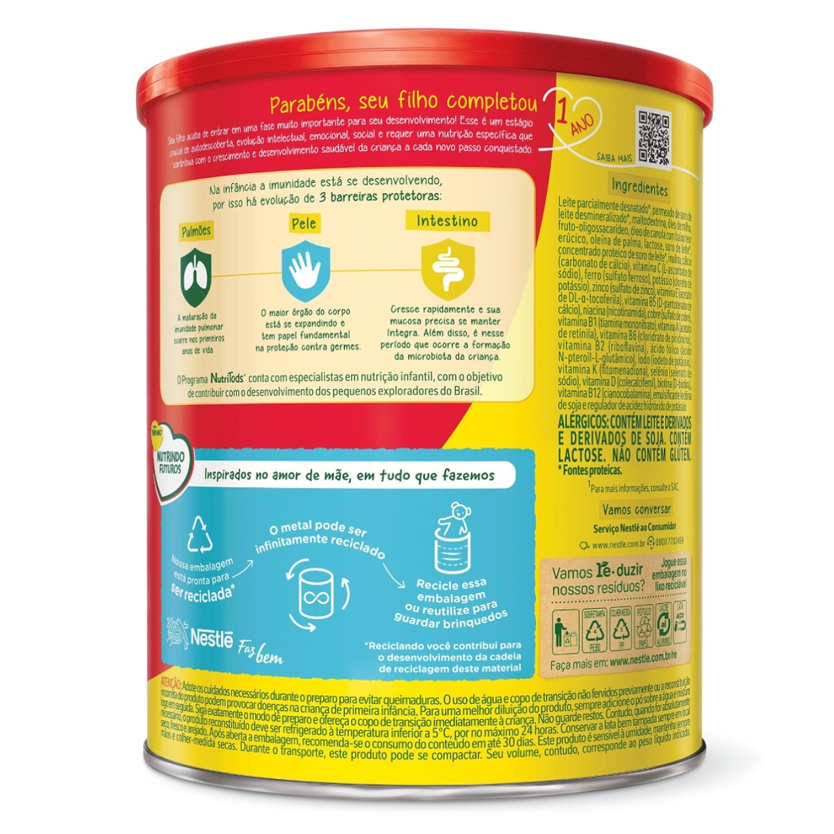 Fórmula Infantil Nestlé Ninho Fases 1+ Lata 400g - Fórmula Infantil ...