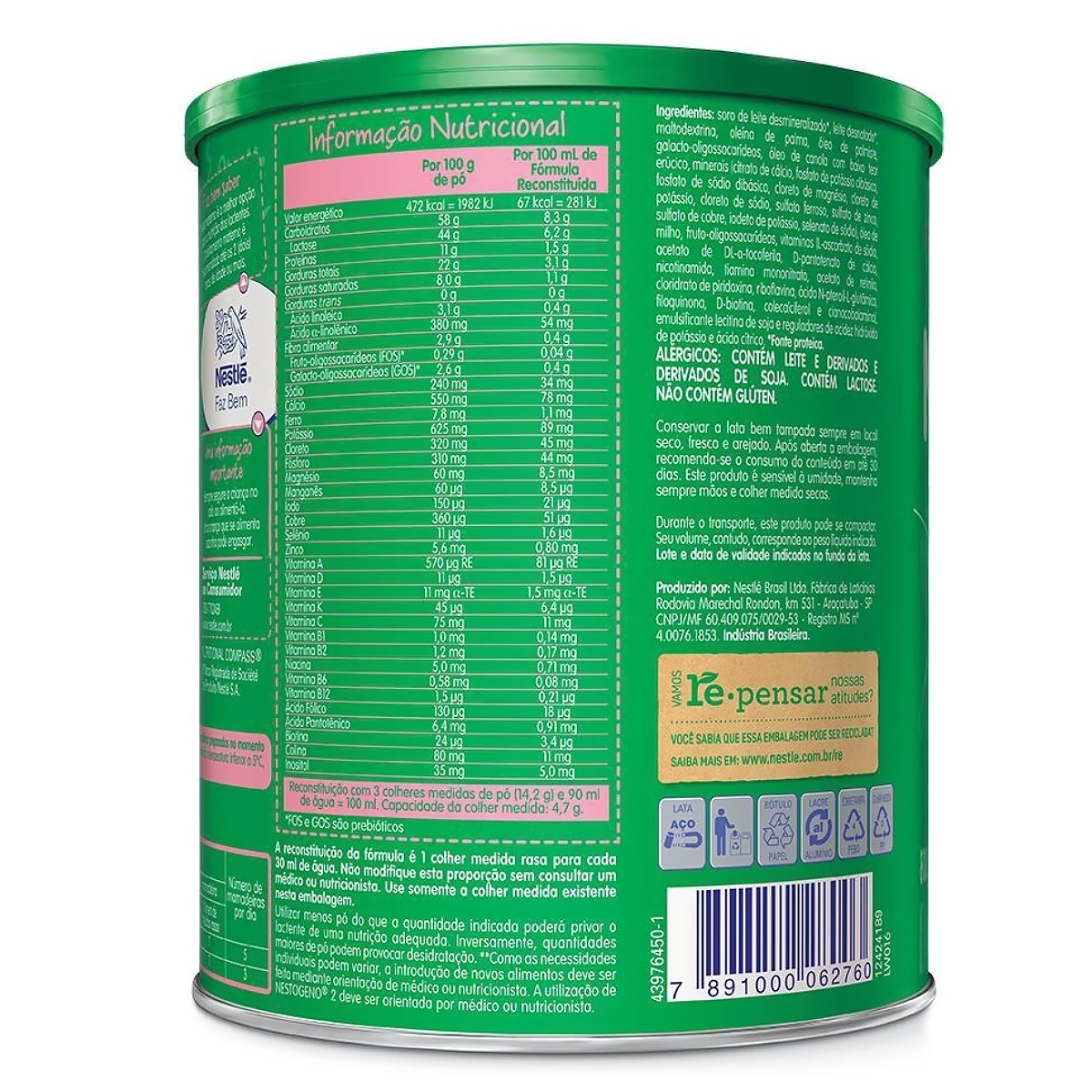 Fórmula Infantil Nestlé Nestogeno 2 (6 a 12 meses) 400g - Fórmula Infantil Nestlé Nestogeno 2 (6 ...