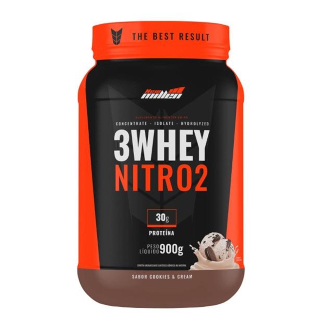 Suplemento New Millen 3Whey Nitro2 Cookies e Cream 900g - Suplemento New Millen 3Whey Nitro2 ...