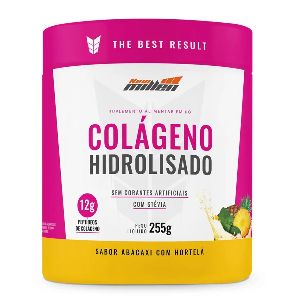 Colágeno em Pó Hidrolisado New Millen Abacaxi com Hortelã 250g ...