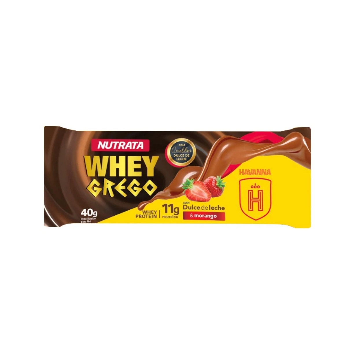 Barra de Proteína Nutrata Whey Grego Doce de Leite e Morango 40g ...
