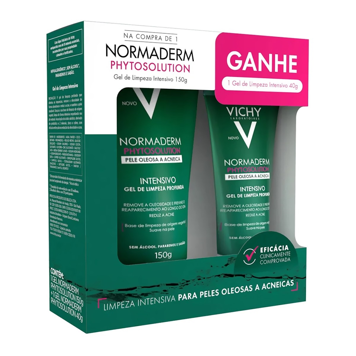 Kit Gel de Limpeza Vichy Normaderm Phytosolution 150g + 40g - Kit Gel de Limpeza Vichy Normaderm ...