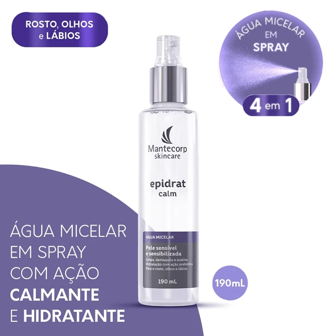 Água Micelar Mantecorp Epidrat Calm Spray 190ml - Água Micelar ...
