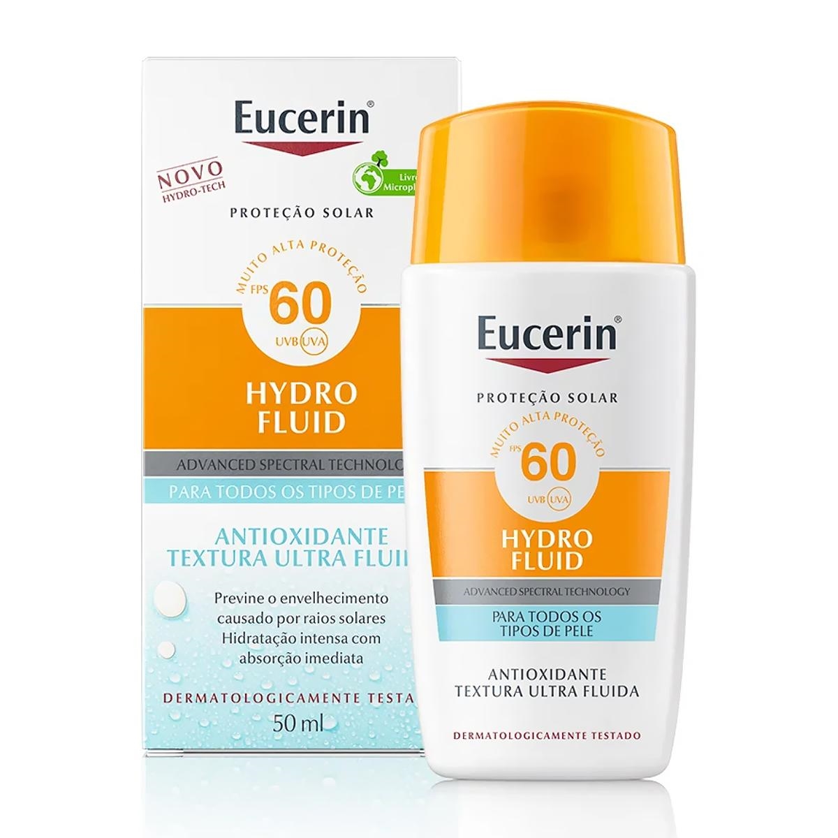 Protetor Solar Facial Eucerin Sun Hydro Fluid FPS60 50ml - Protetor ...